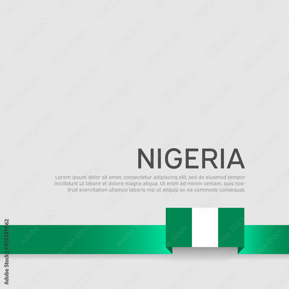 Nigeria flag on a white background. Vector banner design, nigeria ...