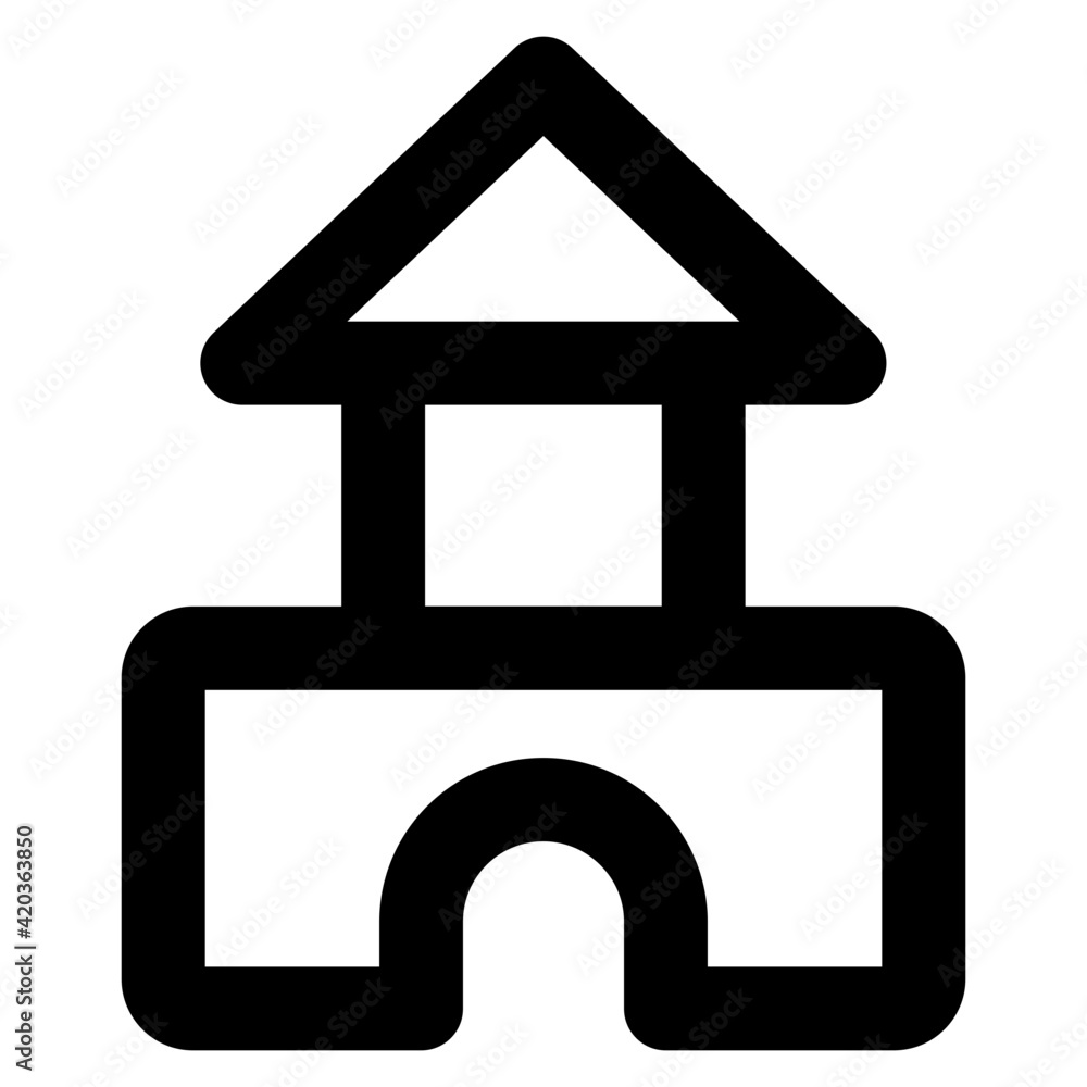Icon of toy castle in editable style, fortified structure Stock Vector ...