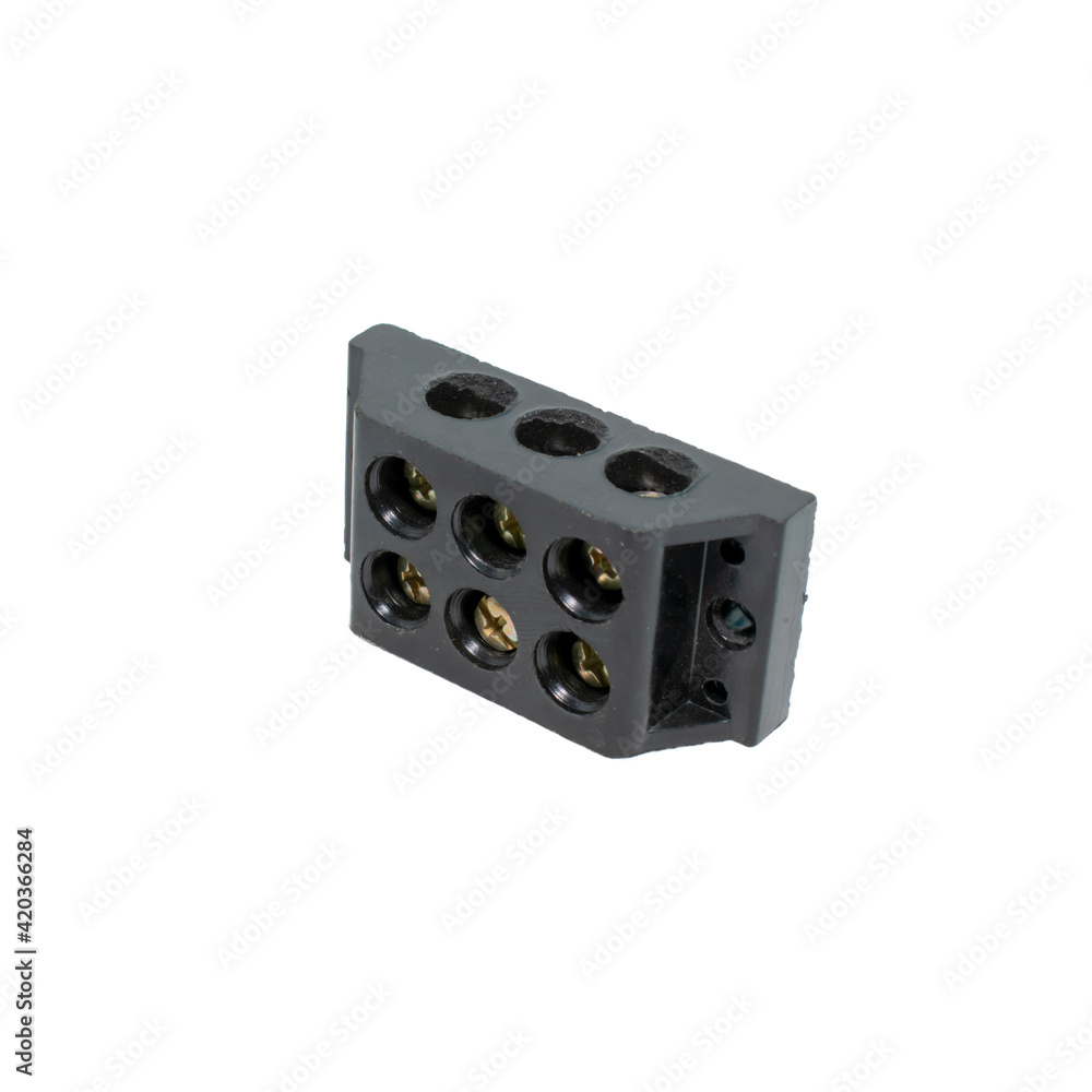 30A 3Way Bakelite Connector Strip Black Screw Terminal Connection Block ...