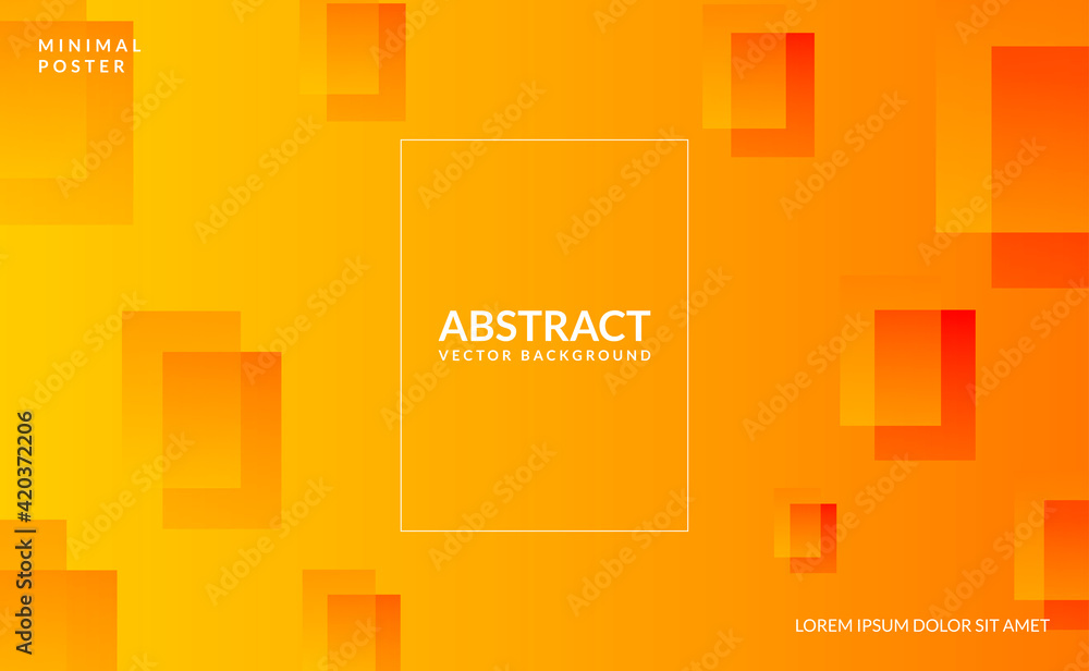 Abstract orange shapes Vector Background 3D Paper Art Style For Cover ...
