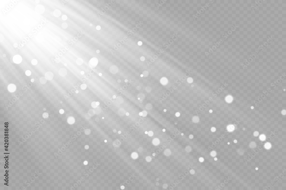 Light flare special effect with rays of light. Glow transparent vector ...