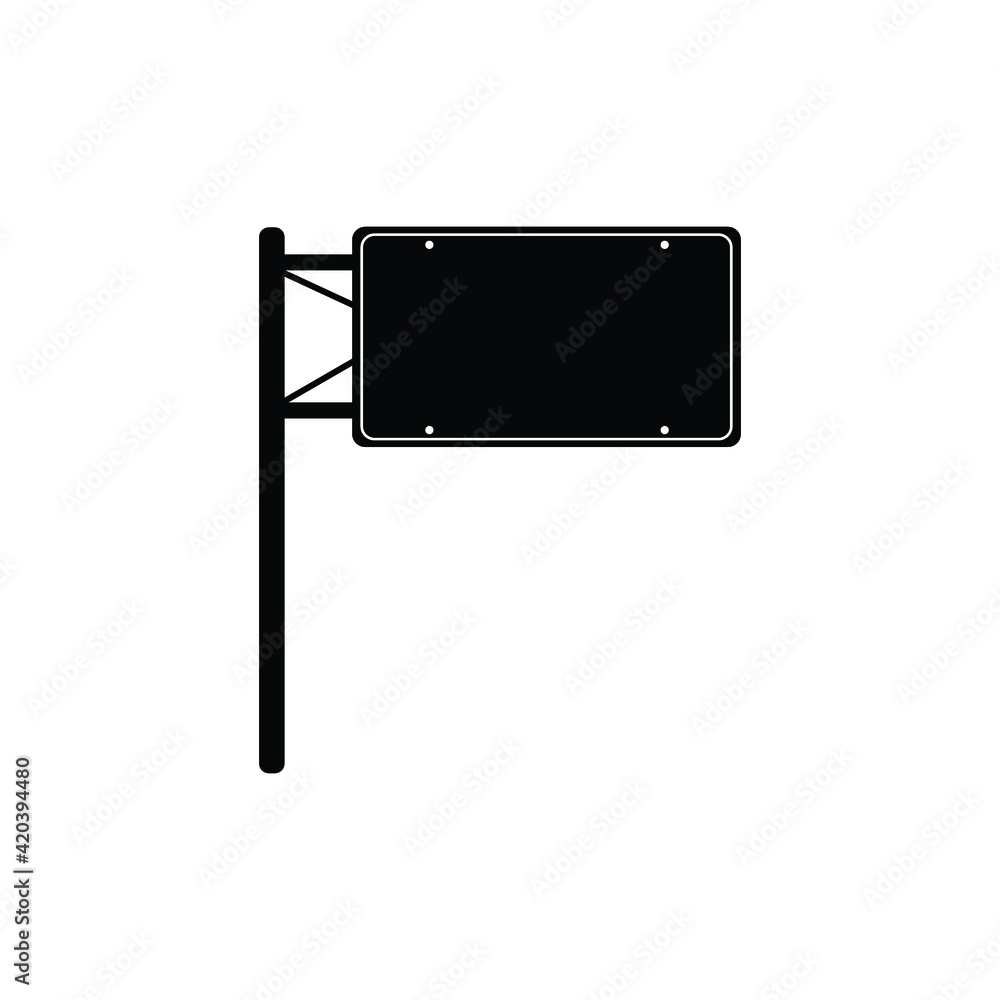 Road signs blank icons. Vector black street signs templates for ...