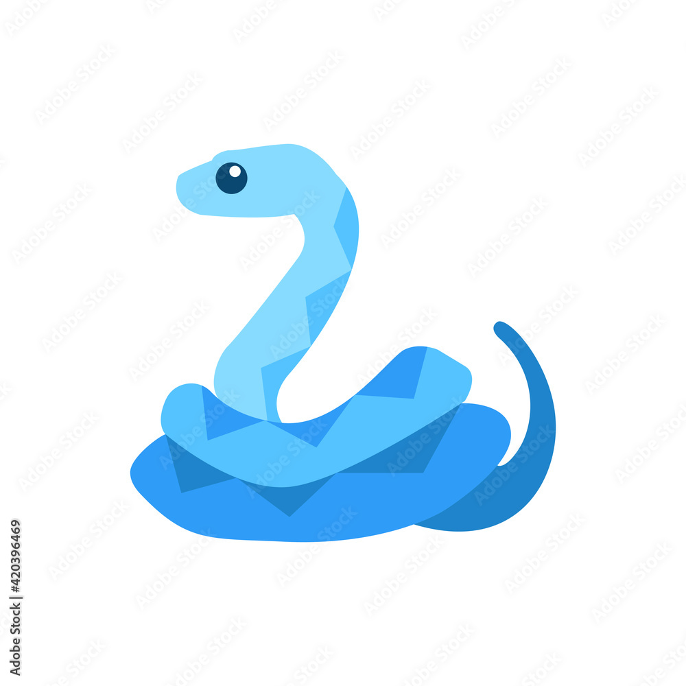 Cute blue snake vector emoji Stock Vector | Adobe Stock