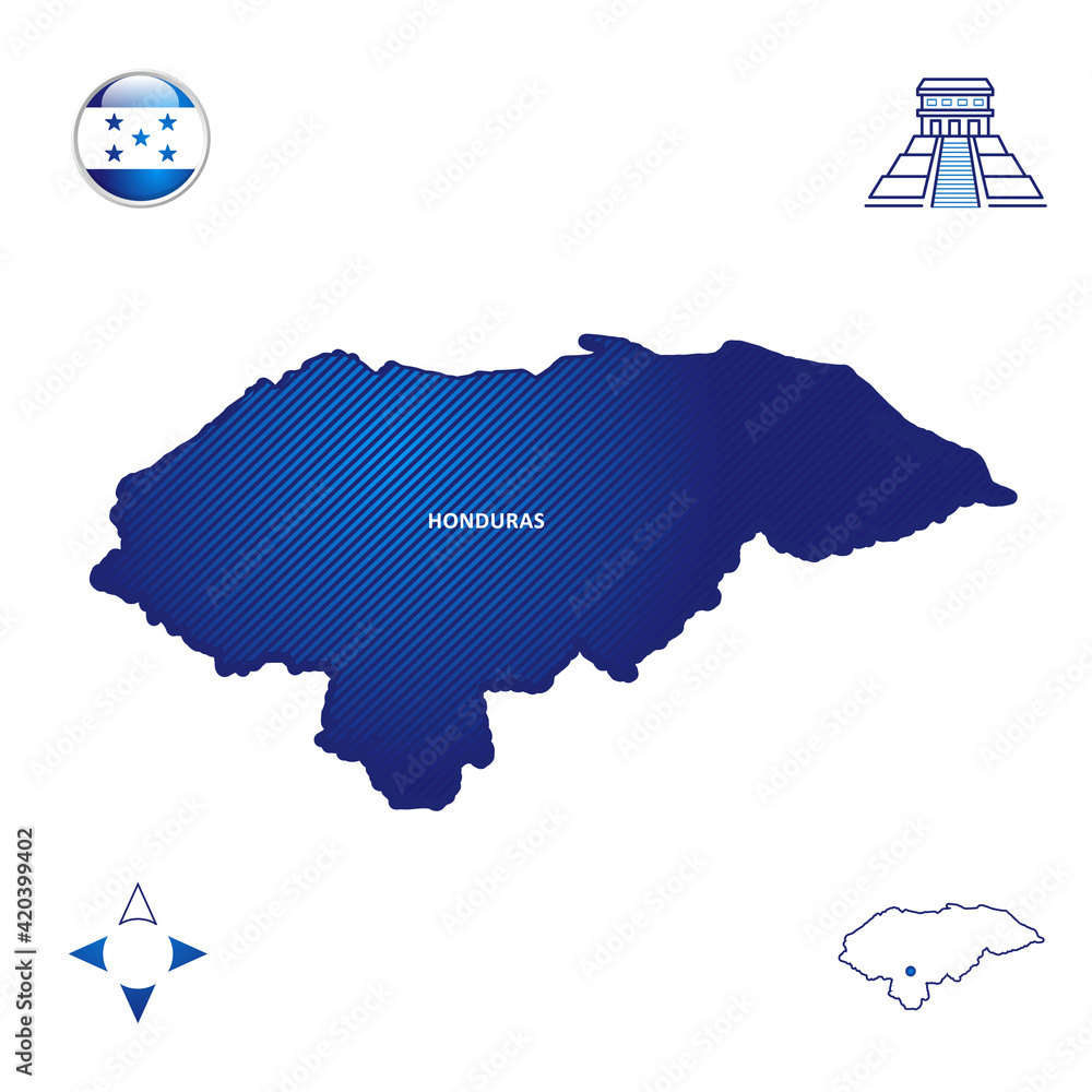 Vetor de simple outline map of Honduras do Stock | Adobe Stock