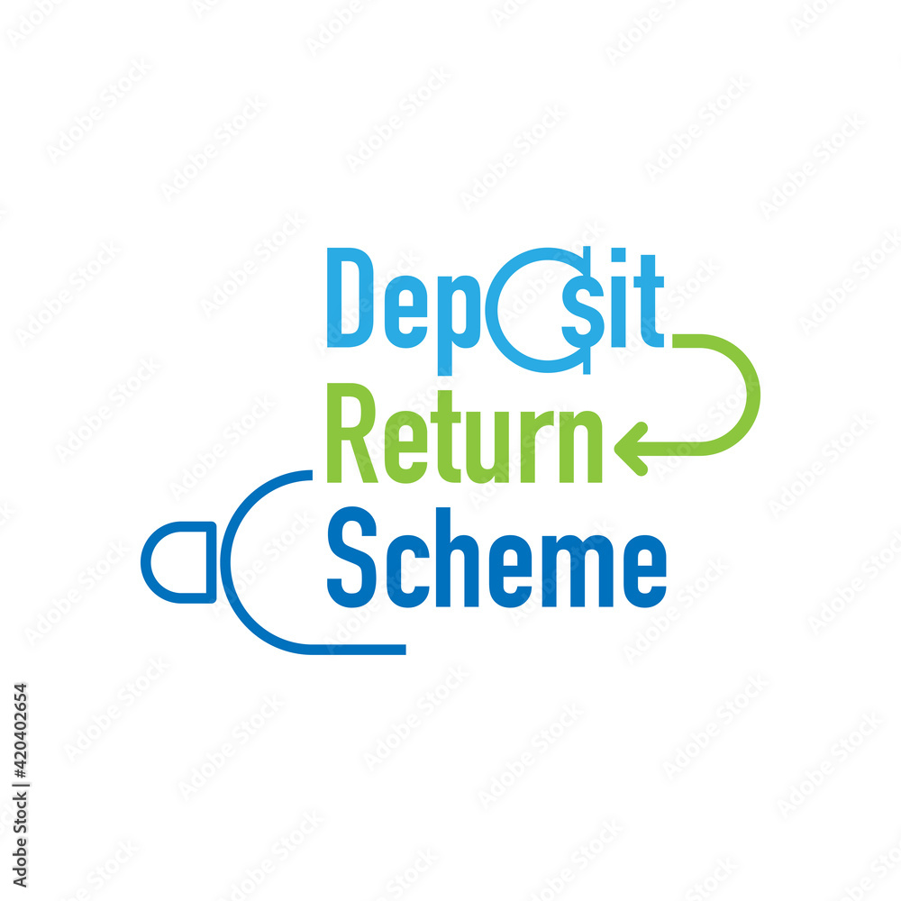 Deposit return scheme typographic design. Consumer pay deposit when ...
