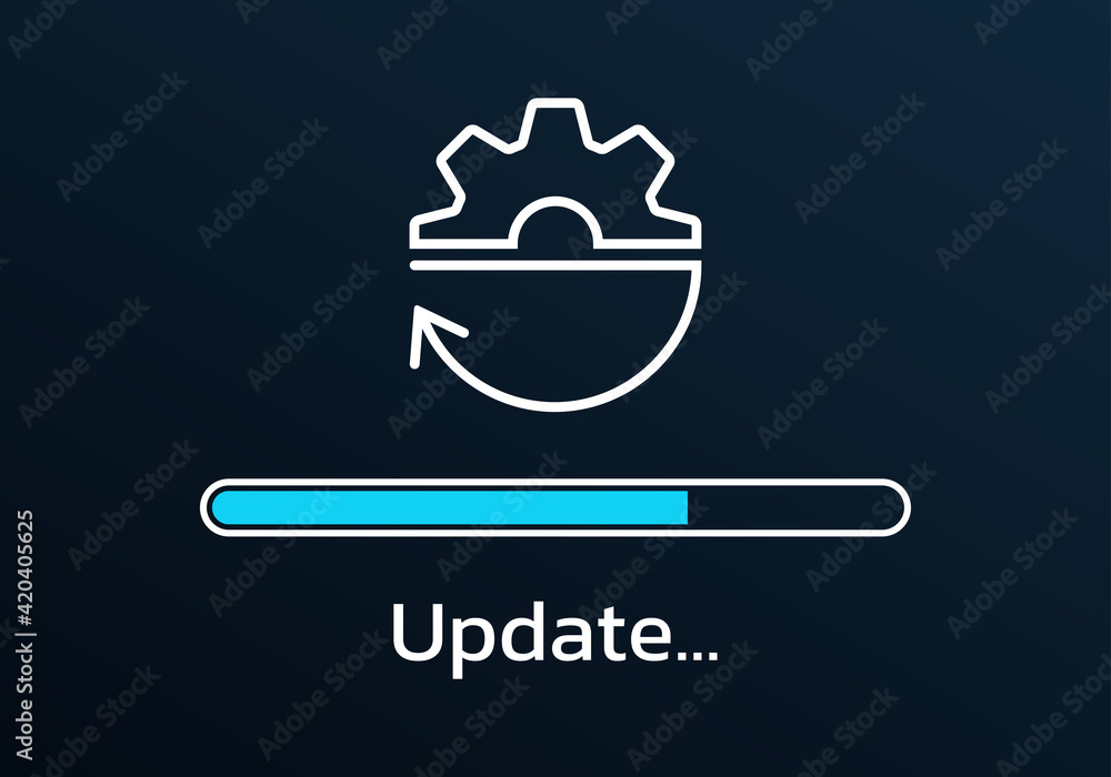 Update software or system concept. Upgrade, download, loading icon with ...