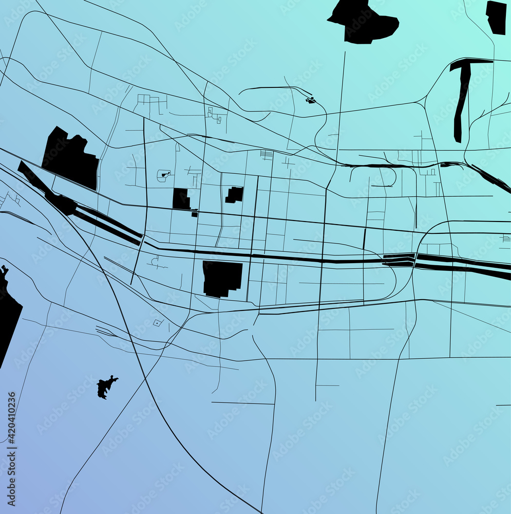 Pingdingshan, Henan, China (CHN) - Urban vector city map with parks ...