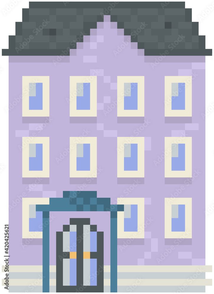 House isolated on white background. Apartment building with many ...