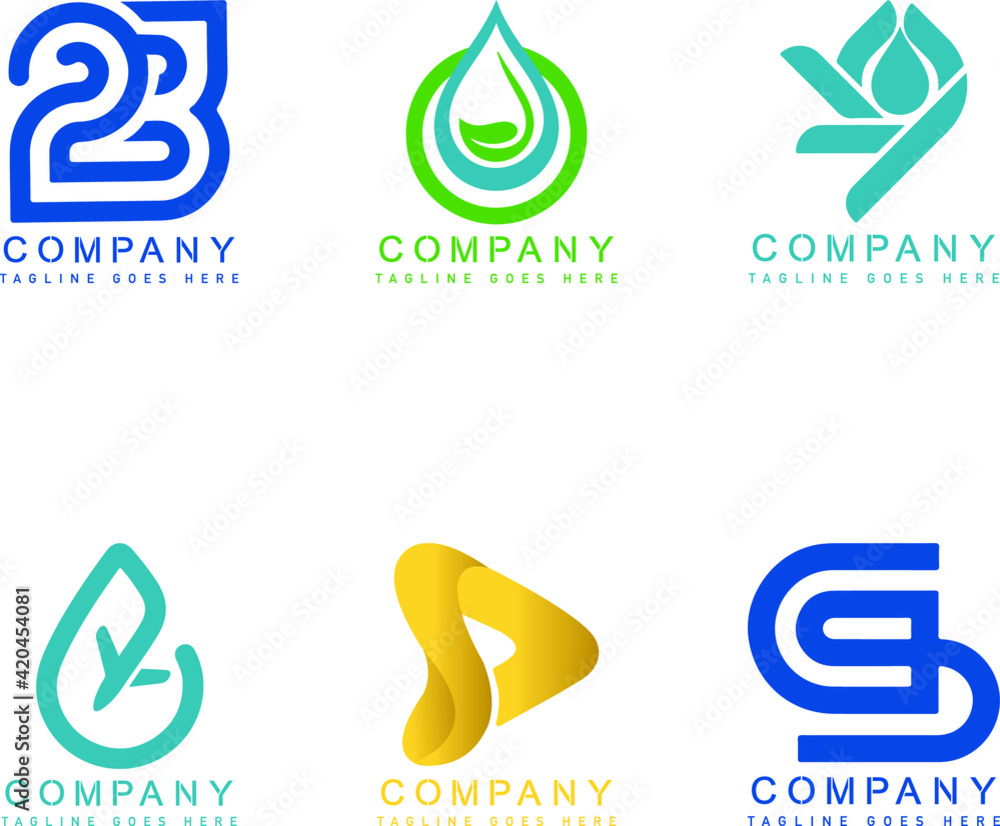 Vetor de Set of company logo design ideas vector Free Vector do Stock ...