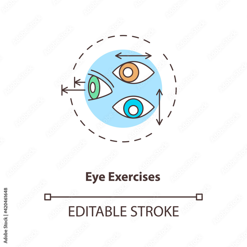 Eye exercises concept icon. Eye diseases treatment methods. Treating ...