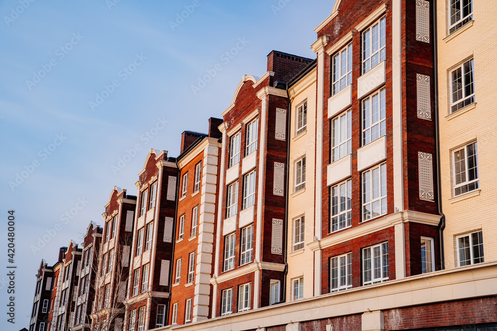 typical low-rise apartment building. construction of affordable housing ...
