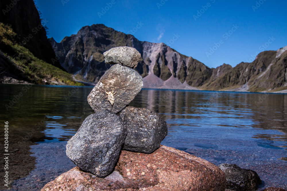 lake formed inside the crater of the volcano Mt. Pinatubo in Zambales ...