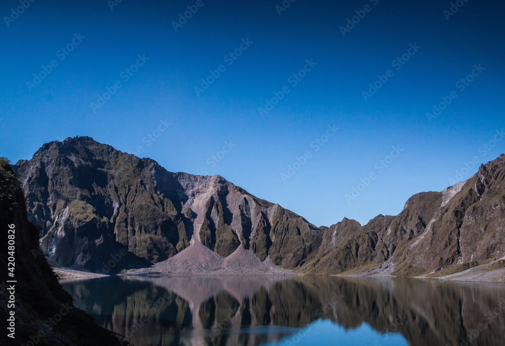 lake formed inside the crater of the volcano Mt. Pinatubo in Zambales ...
