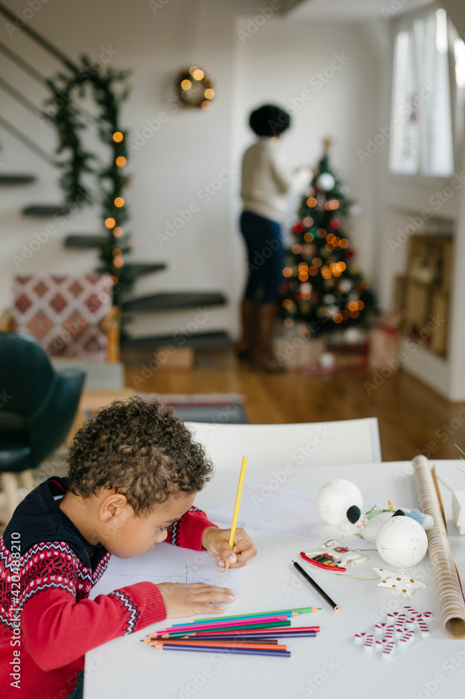 Little boy coloring Stock Photo | Adobe Stock