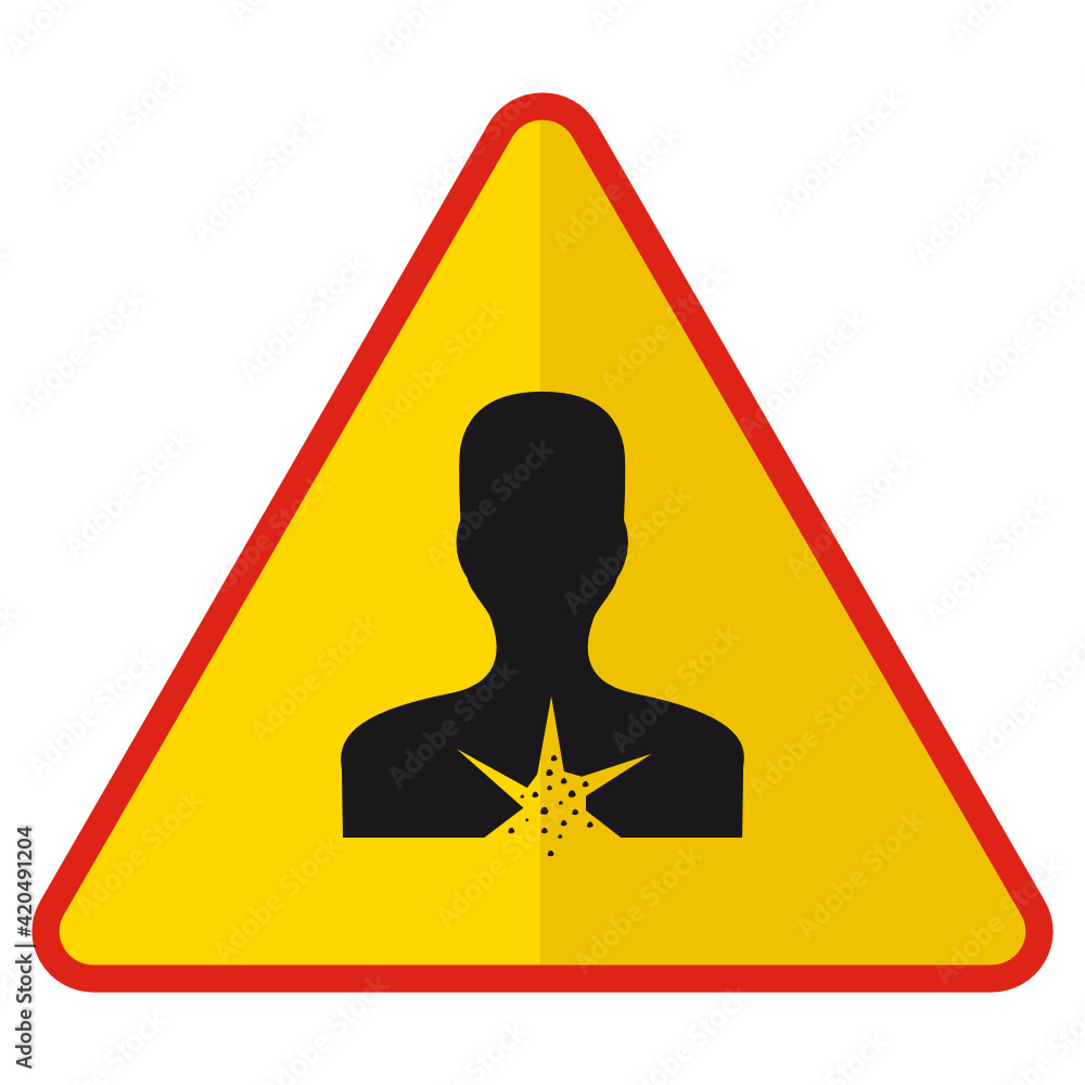 Carcinogen Concept, occupational cancer Vector Icon Design, Yellow ...