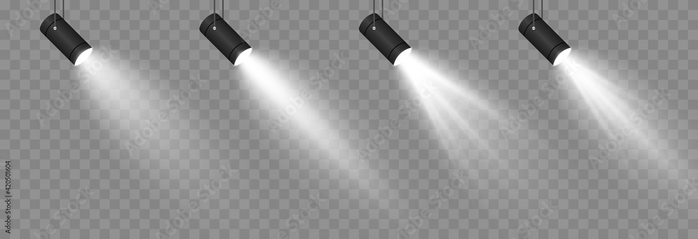 Vector set of light. Light source, studio lighting, walls, png ...