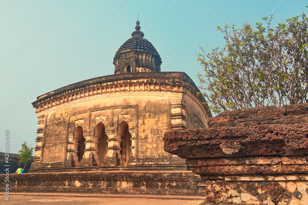 Inside Madan Mohan temple perimeter, a famous terracotta temple at ...