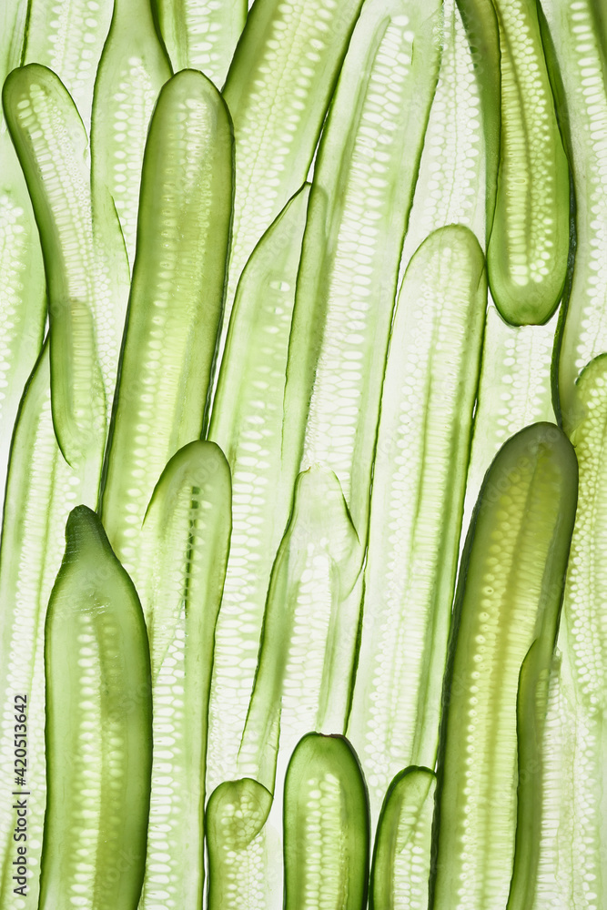 Cucumber cross-section background Stock Photo | Adobe Stock