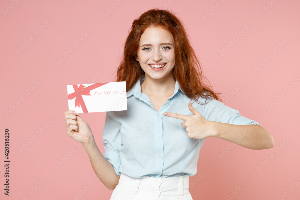 Young fun satisfied smiling happy caucasain ginger student redhead ...