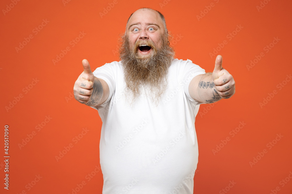 Fat positive happy excited pudge obese chubby overweight tattooed blue ...