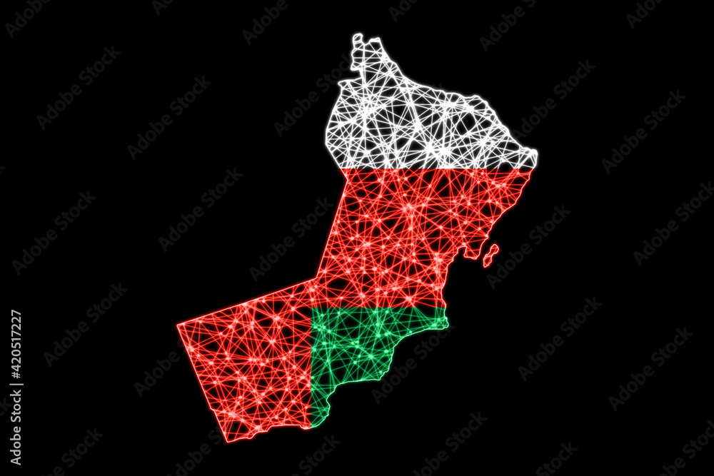 Map of Oman, Polygonal mesh line map Stock Illustration | Adobe Stock Map of Oman, Polygonal mesh line map Stock Illustration | Adobe Stock
