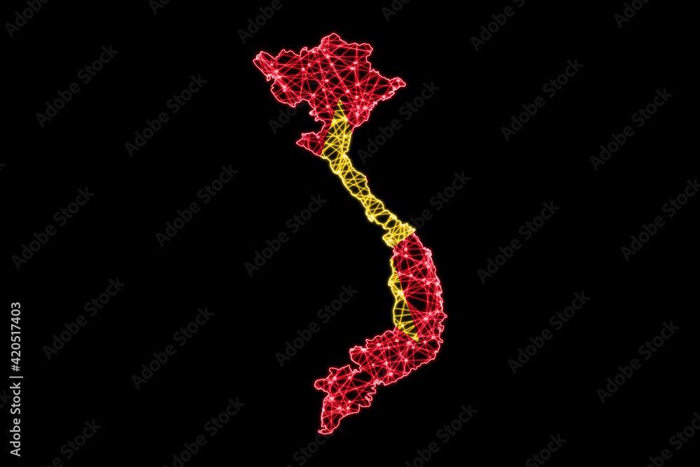 Map of Vietnam, Polygonal mesh line map Stock Illustration | Adobe Stock Map of Vietnam, Polygonal mesh line map Stock Illustration | Adobe Stock