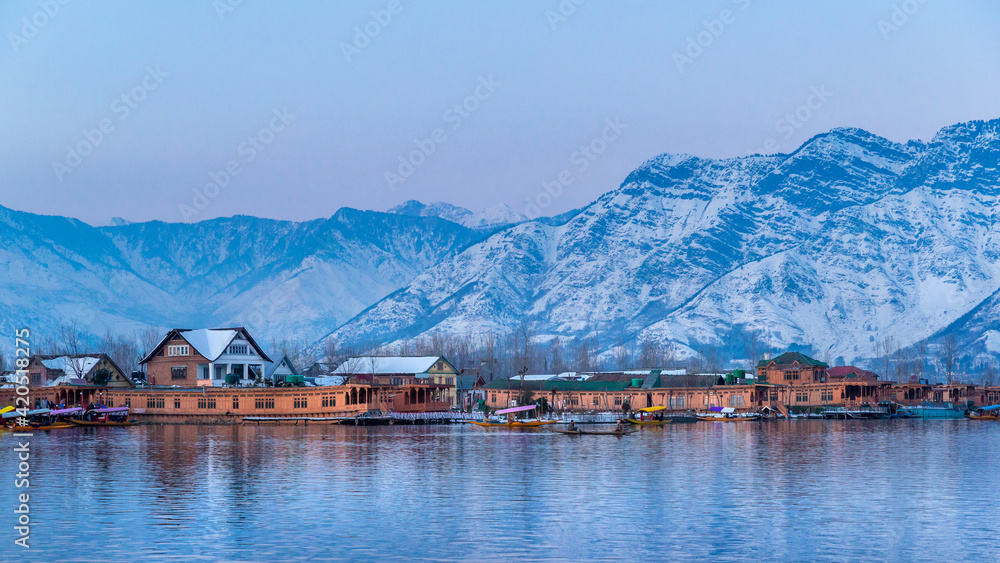 Twilight over Dal Lake, Kashmir Stock Photo | Adobe Stock