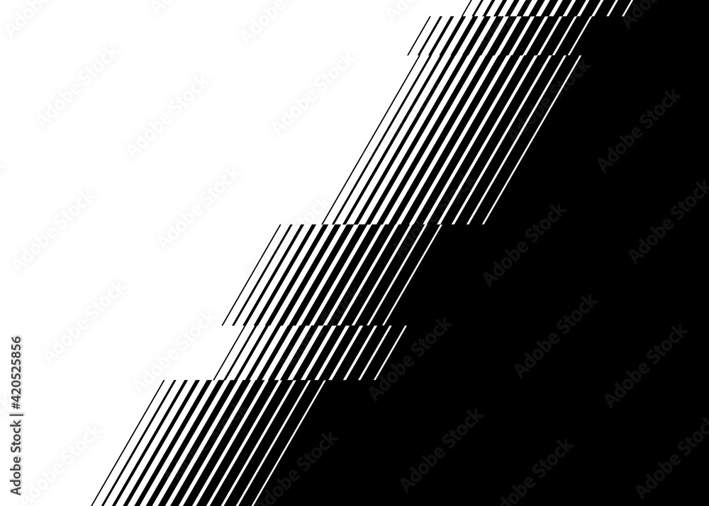 Smooth vector transition from black to white with straight broken lines ...