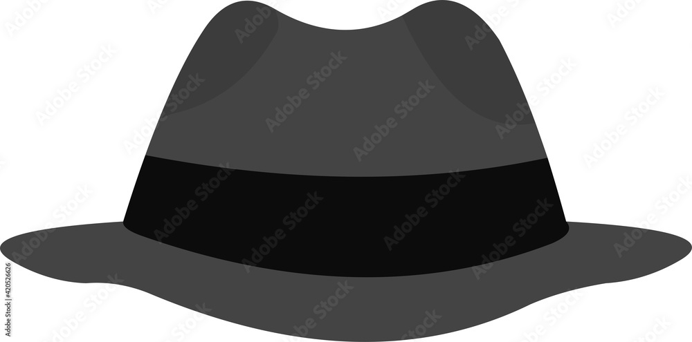 Vector illustration of a classic gray detective hat Stock Vector ...