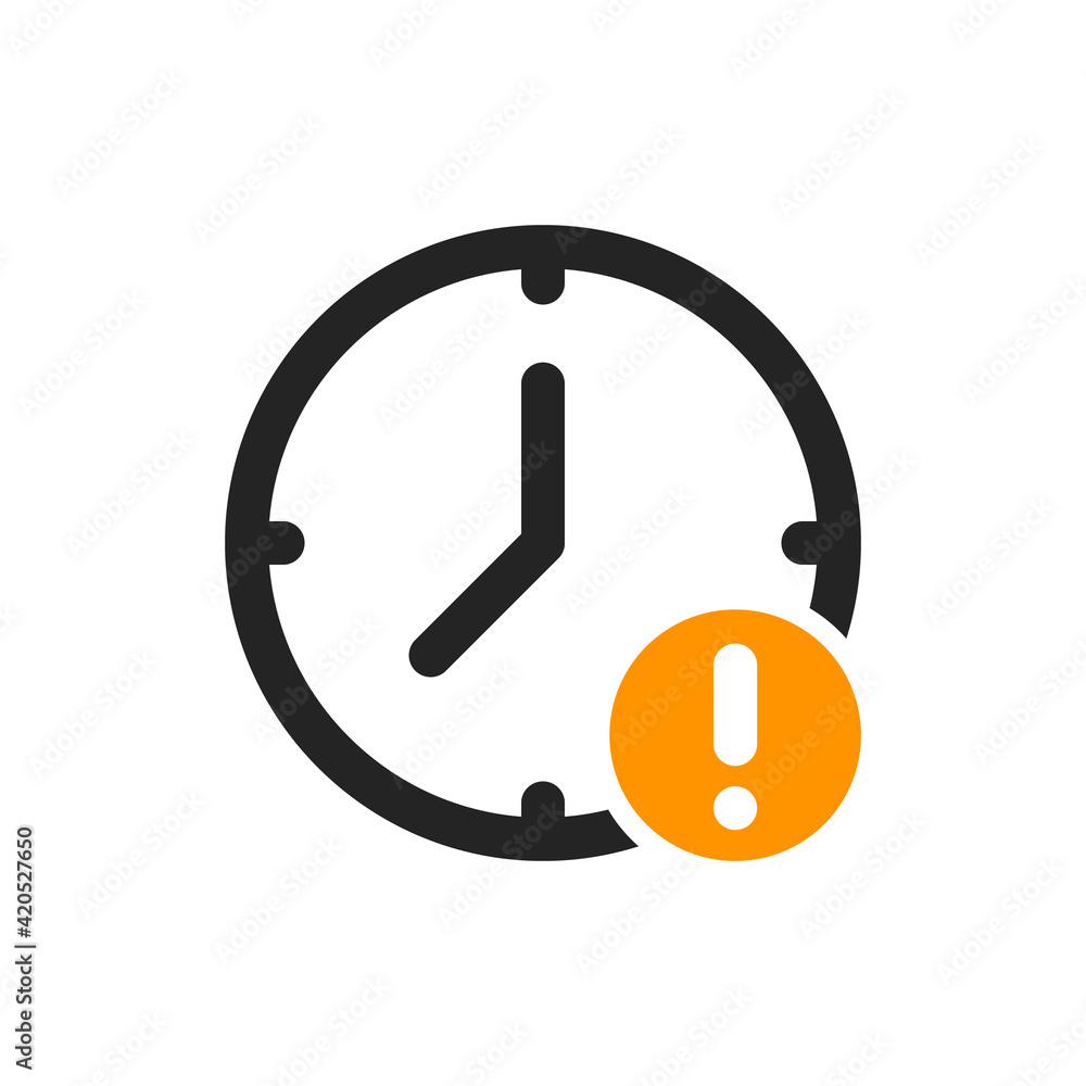 Time alert icon. Clipart image isolated on white background Stock ...