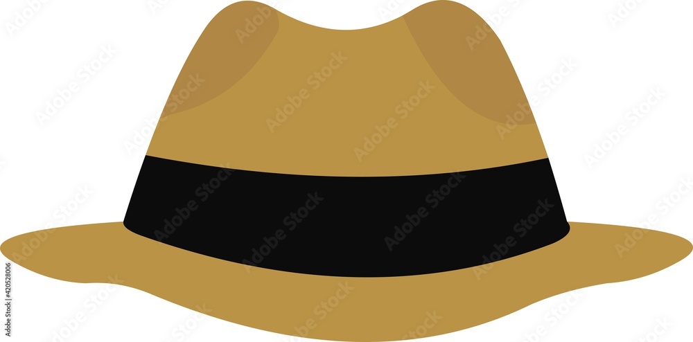 Vector illustration of a classic brown detective hat Stock Vector ...