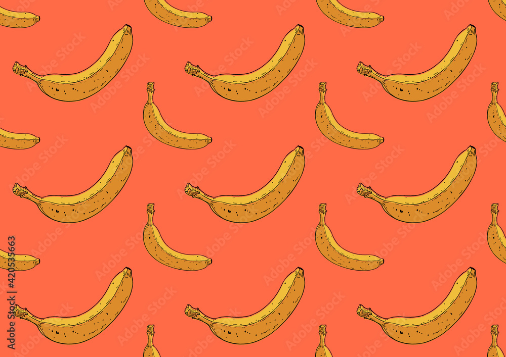 Banana Pattern Illustration Stock Photo | Adobe Stock