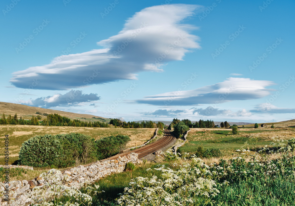 Settle to Carlisle railway line on the Yorkshire Cumbria border. UK ...