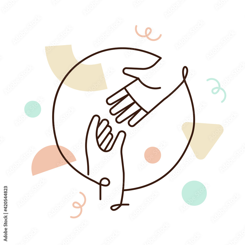 People hands reaching out concept help line icon Stock Vector | Adobe Stock