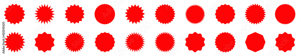 Red shopping labels collection. Set of new labels in red. Promo banners ...