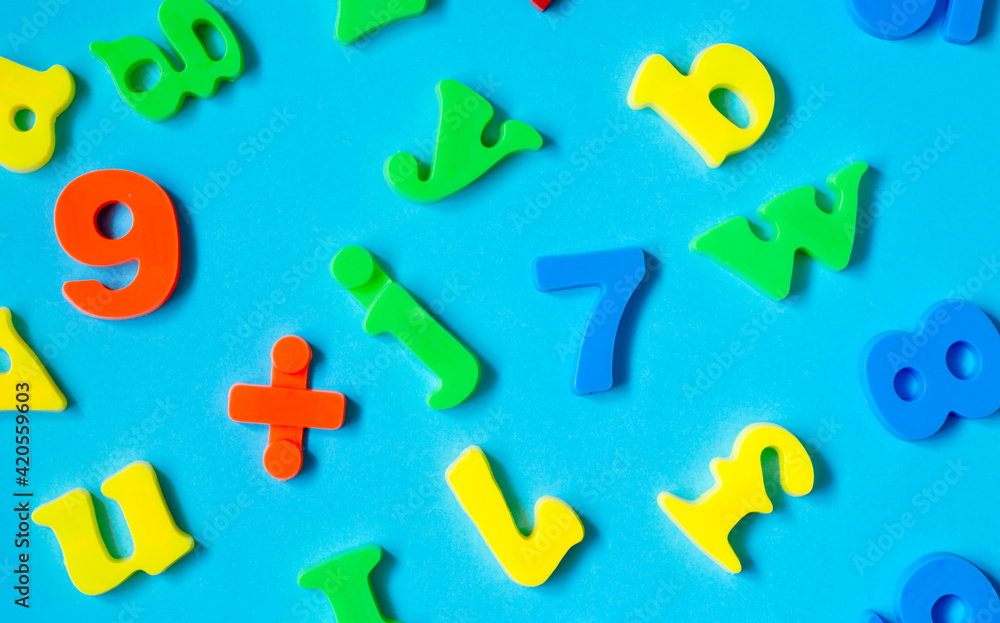 Background from letters of the english alphabet and numbers Stock Photo ...