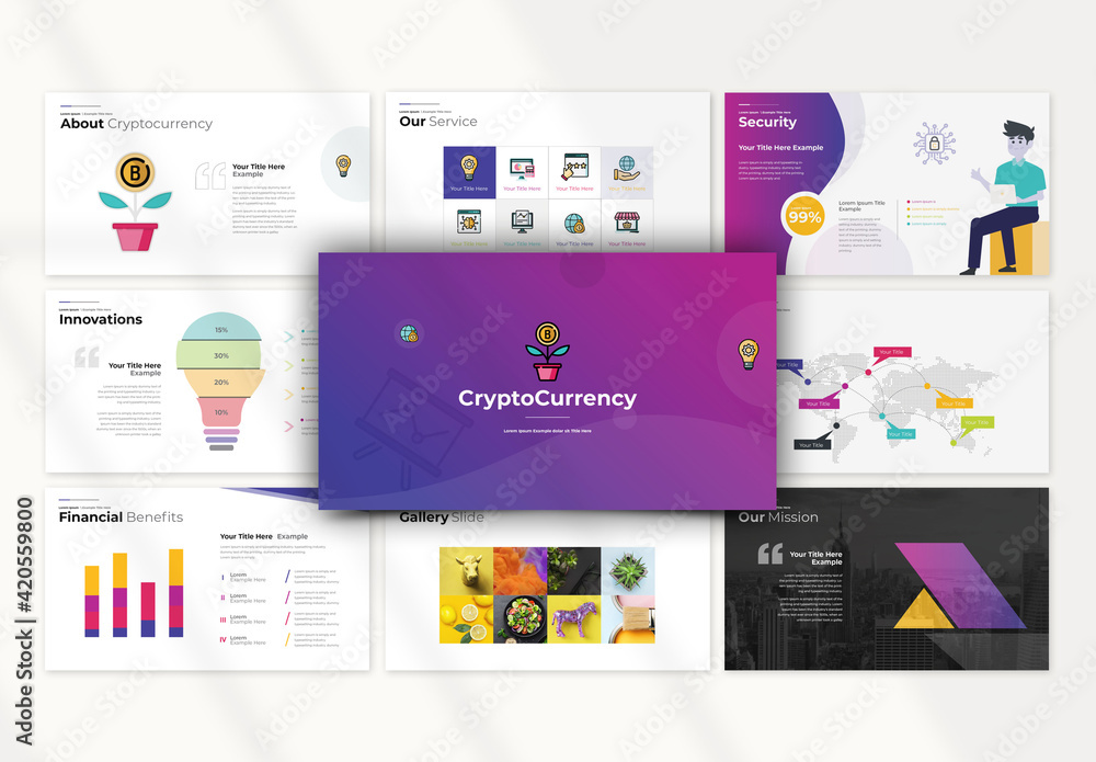 Crypto Currency Presentation Layout Stock Template | Adobe Stock