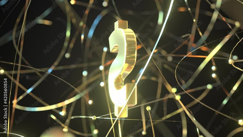 Golden dollar sign and flying particles of gold. Financial success ...