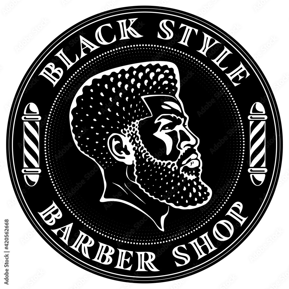 Fototapeta Black style barber shop. New logo design for some Afro ... Fototapeta Black style barber shop. New logo design for some Afro ...