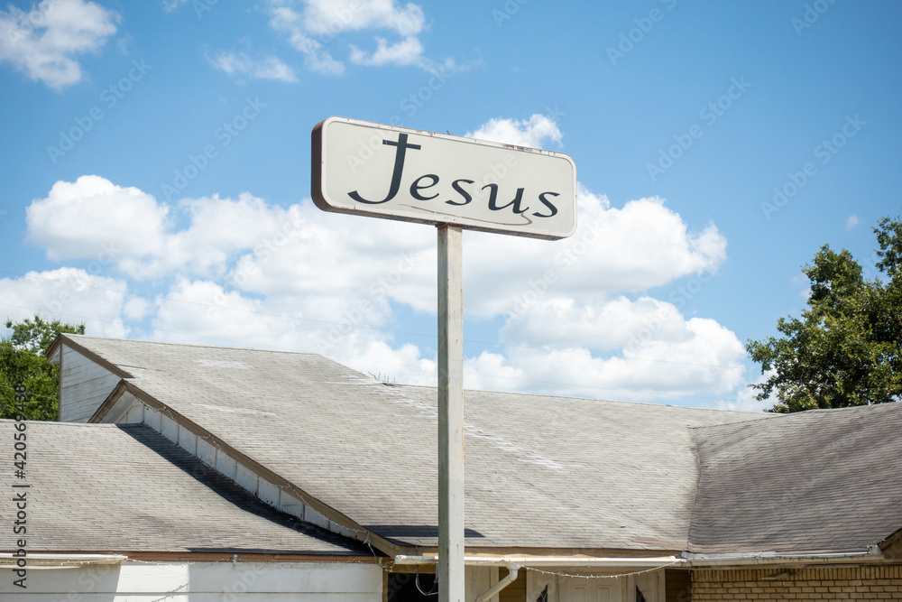 A tall jesus sign Stock Photo | Adobe Stock