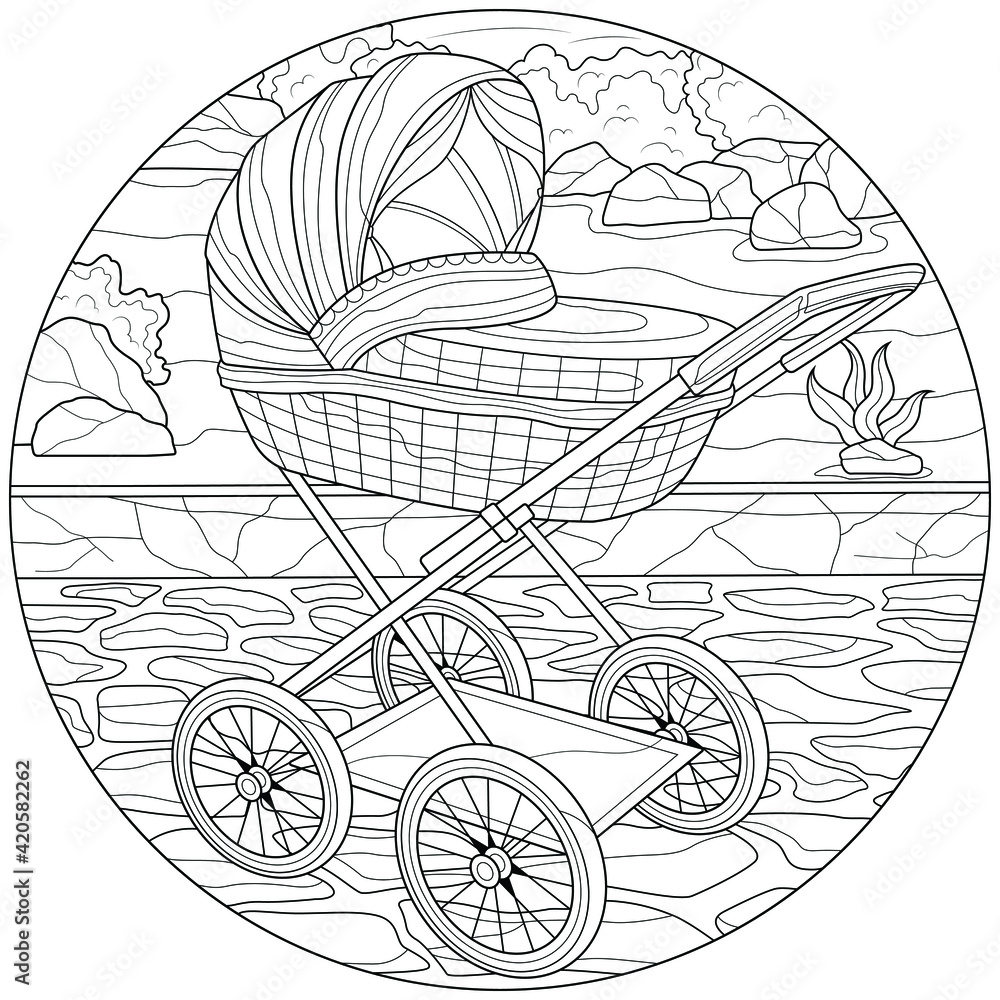 Stroller Coloring Pages