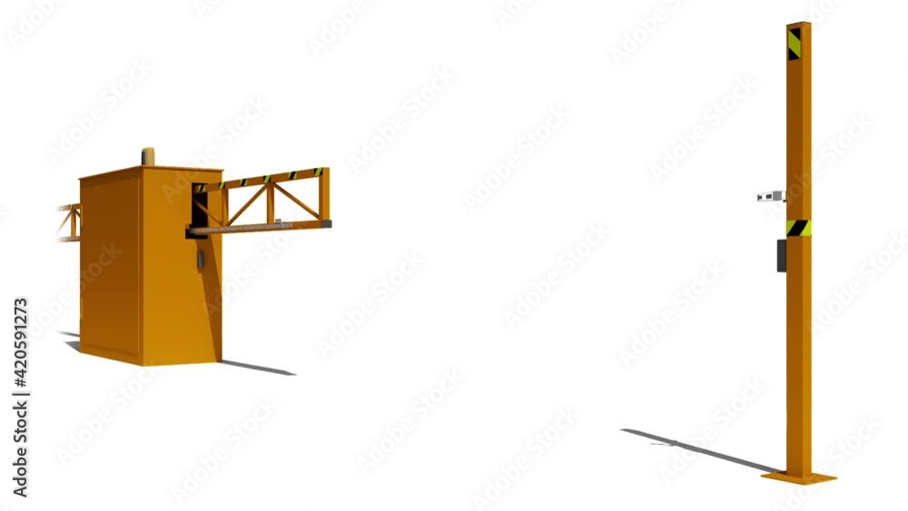Automatic Boom Barrier. Traffic electric barrier. Parking. City ...