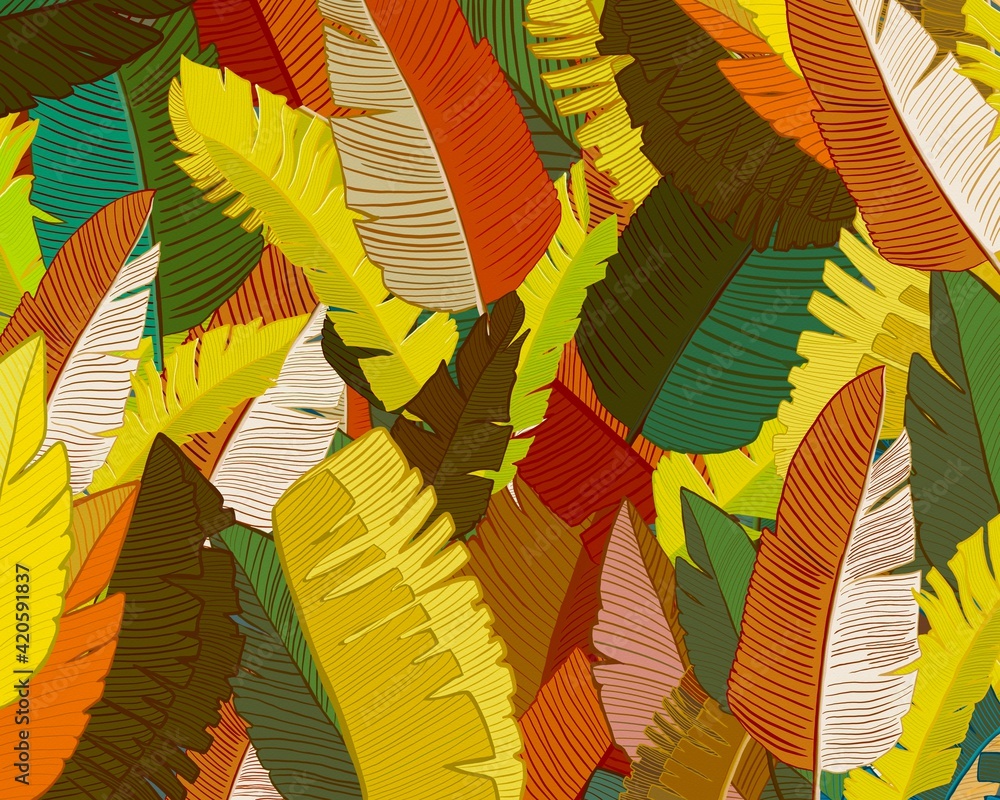 Vector background of colorful leaves Stock Illustration | Adobe Stock