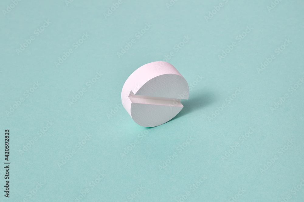Papercraft white medical tablet with soft shadow. Stock Photo | Adobe Stock