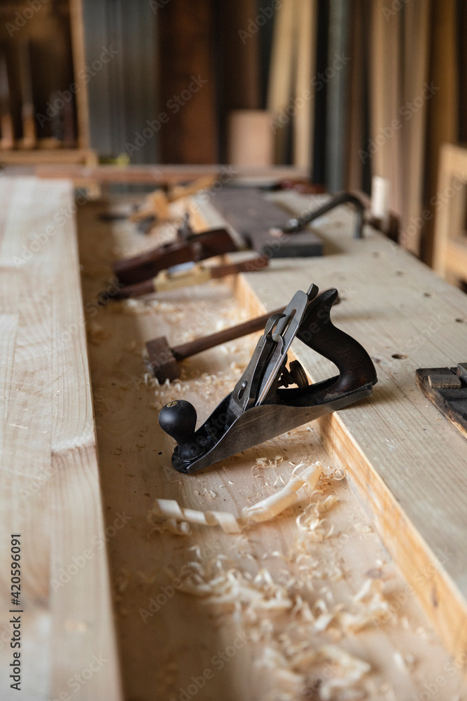Workbench with tools Stock Photo | Adobe Stock