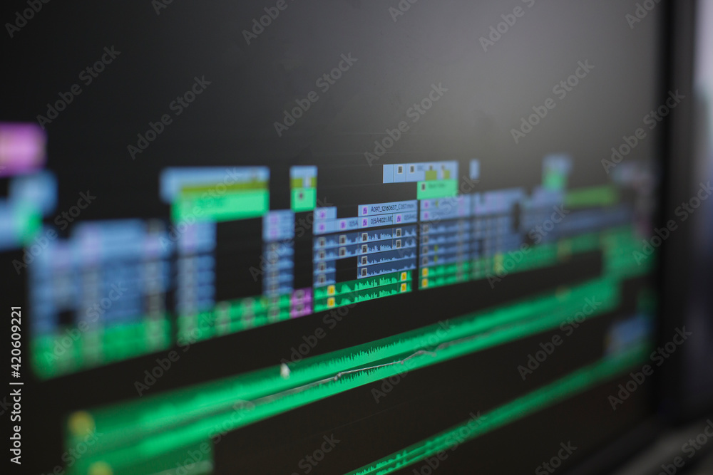 Video editing timeline close-up Stock Photo | Adobe Stock
