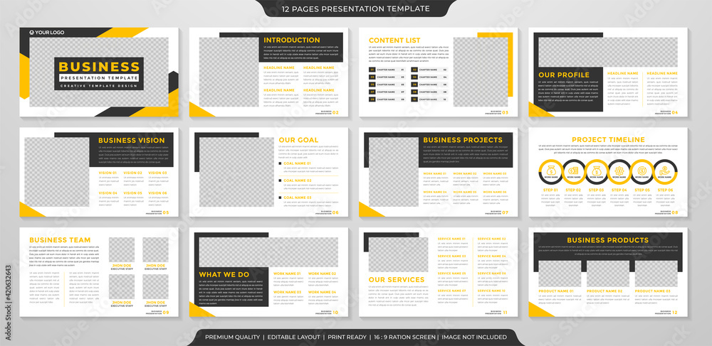 clean presentation template design with minimalist and modern style use ...