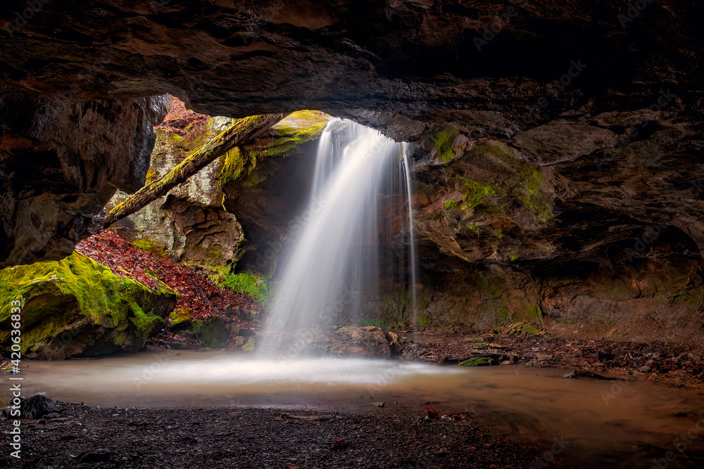 Wilderness Grotto Waterfall Stock Photo | Adobe Stock