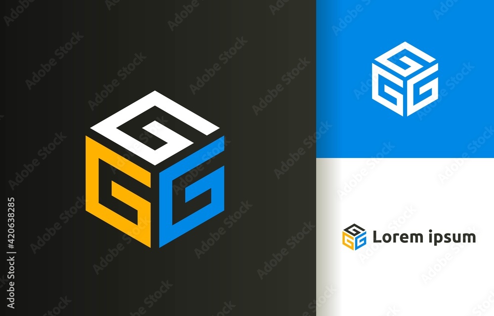 Initial G in box logo company, logo vector template design. Ready to ...
