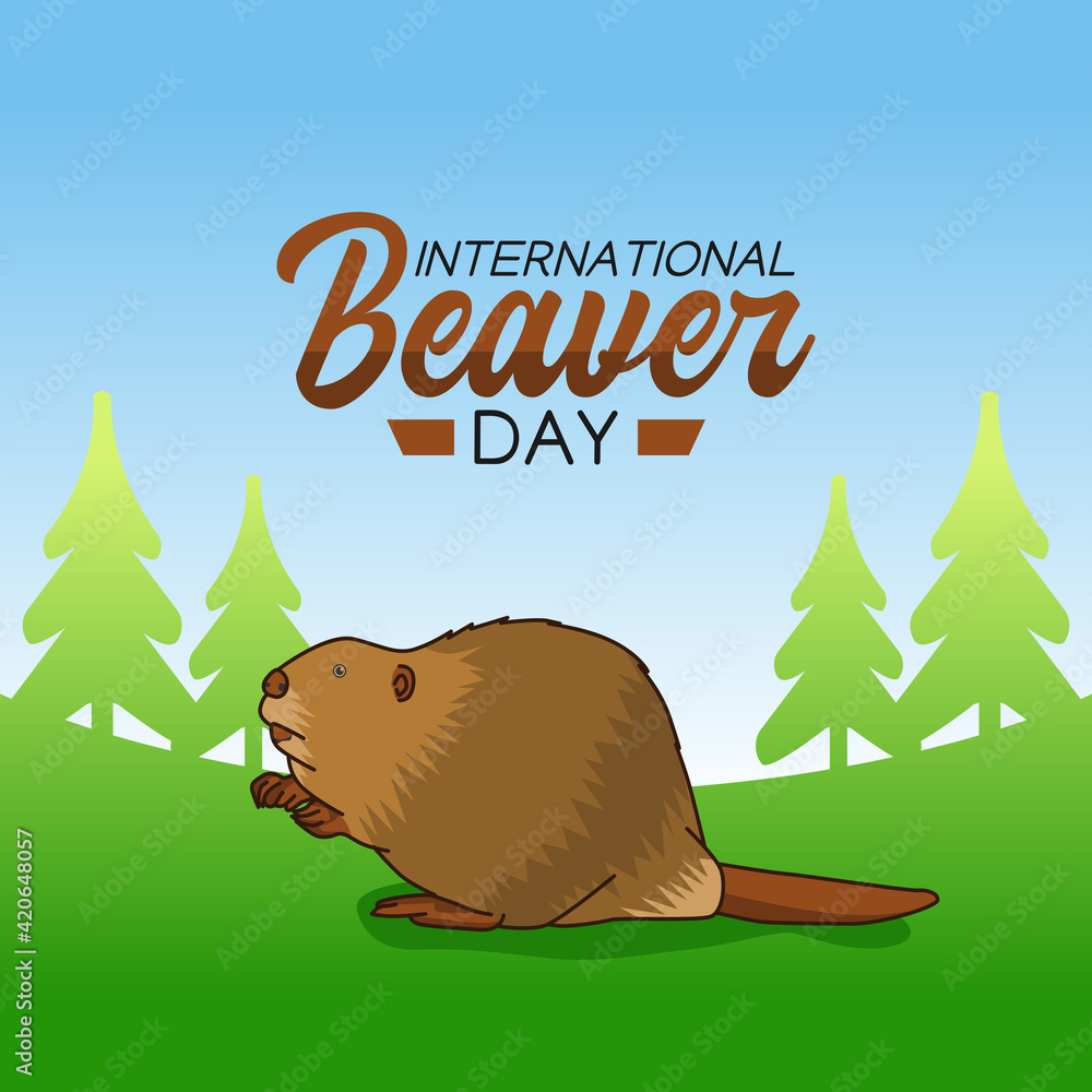 Vetor de vector graphic of international beaver day good for ...